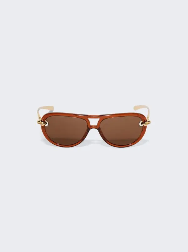 Bottega Veneta Knot Aviator Sunglasses - Brown