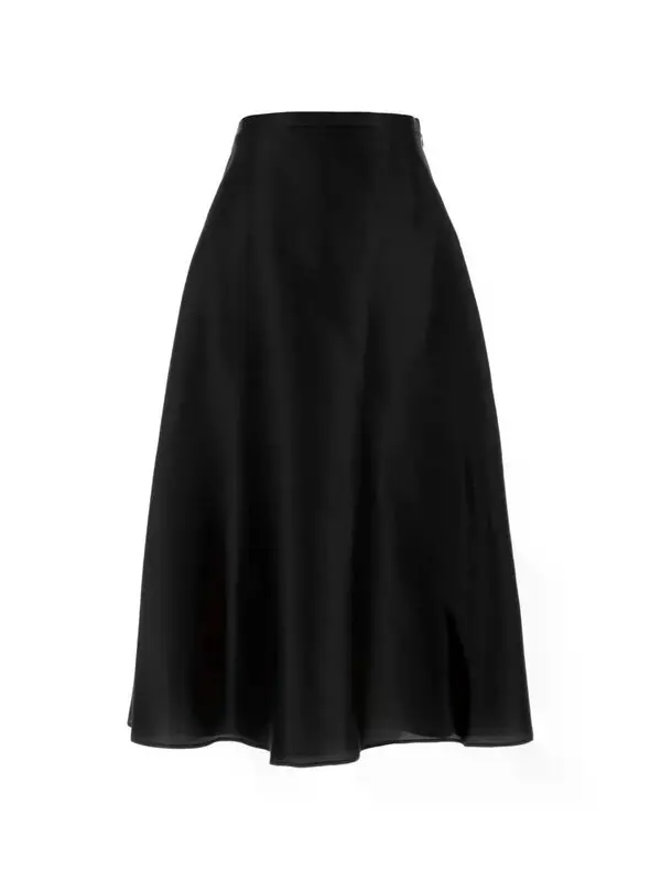 Alberta Ferretti Silk Pleated Midi Skirt