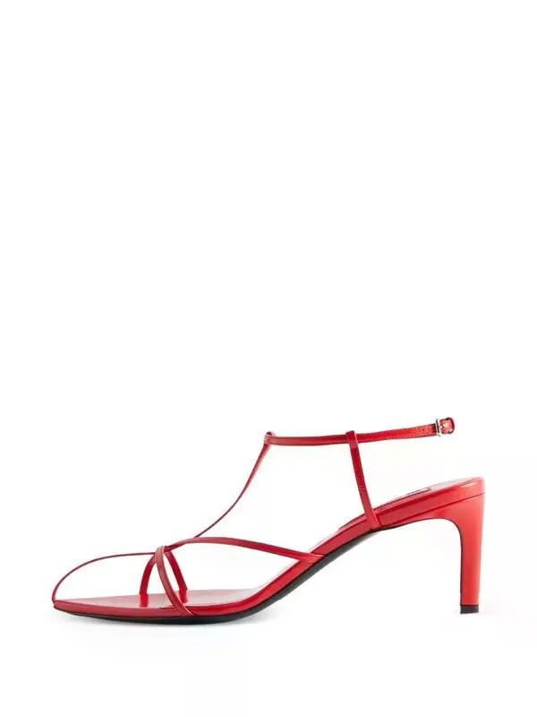 JIL SANDER Strap Heeled Sandals - Red