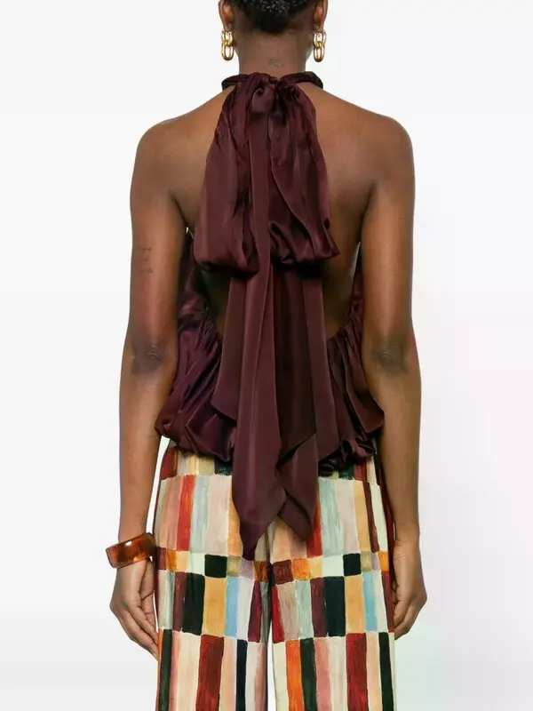 Zimmermann Luna Billow Halter Top - Red