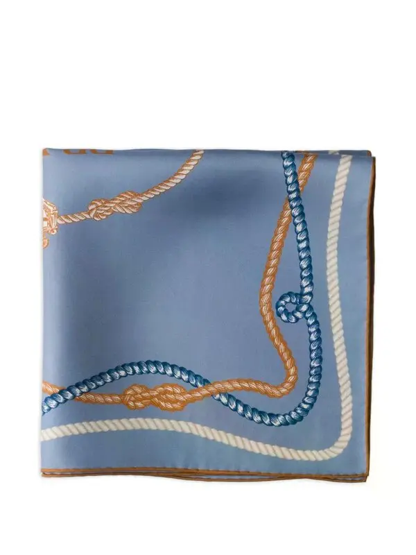 Prada Printed Silk Scarf - Blue