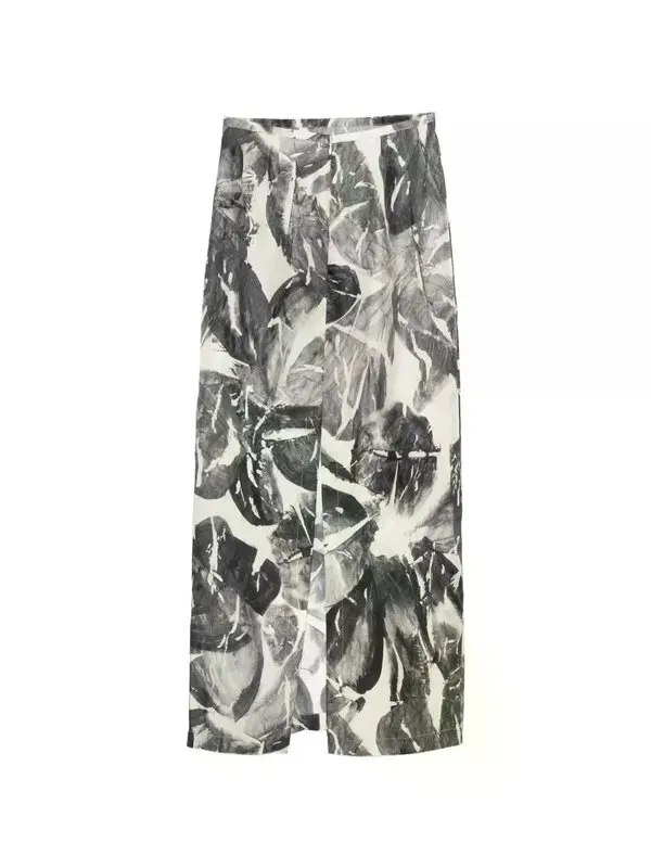 ALYSI Zip-fastening Midi Skirt - White