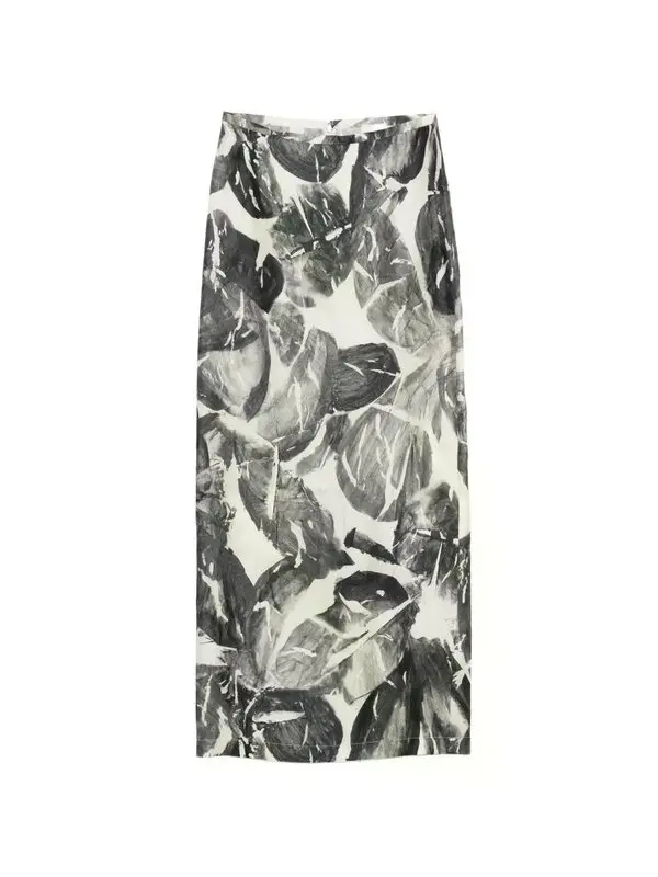 ALYSI Zip-fastening Midi Skirt - White