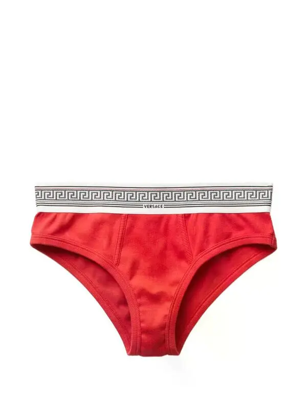 Versace Ribbed Cotton-jersey Briefs - Red
