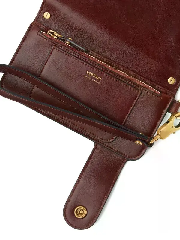 Versace Emblème Long Leather Wallet - Brown