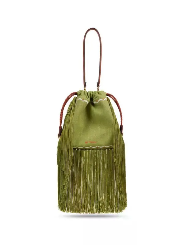 Etro Kalispera Bag With Embroidery And Fringes - Green