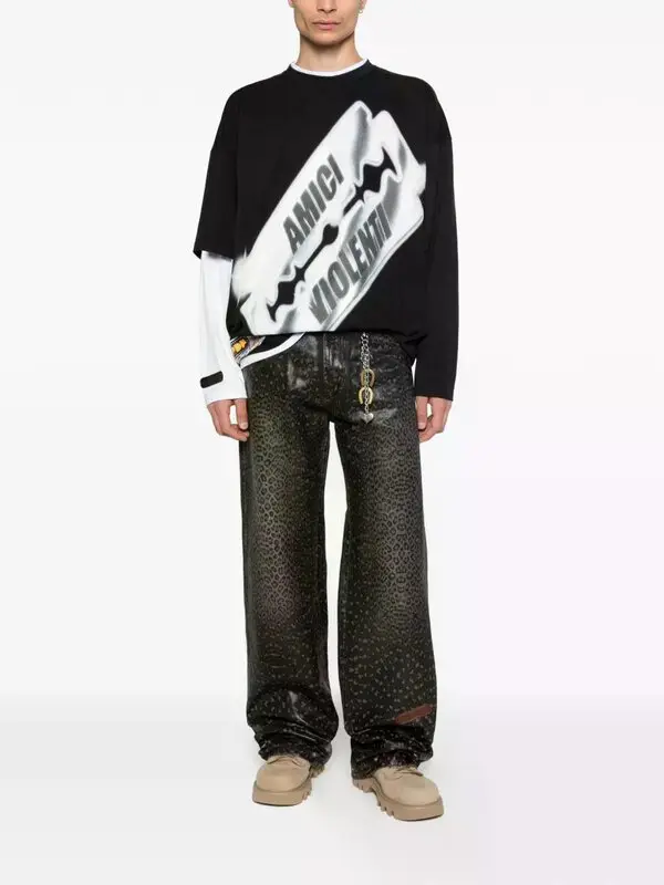 PDF Blade Graphic Layered Sweatshirt