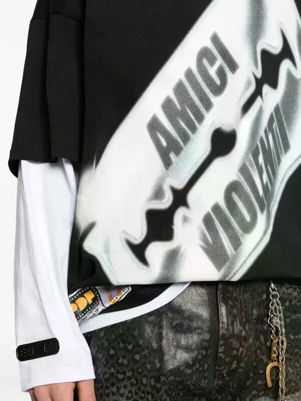 PDF Blade Graphic Layered Sweatshirt