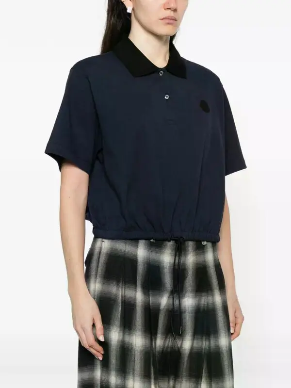Moncler Drawstring-waistband Polo Shirt - Blue