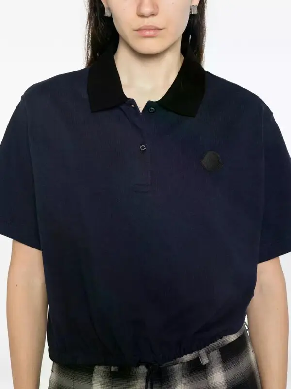 Moncler Drawstring-waistband Polo Shirt - Blue