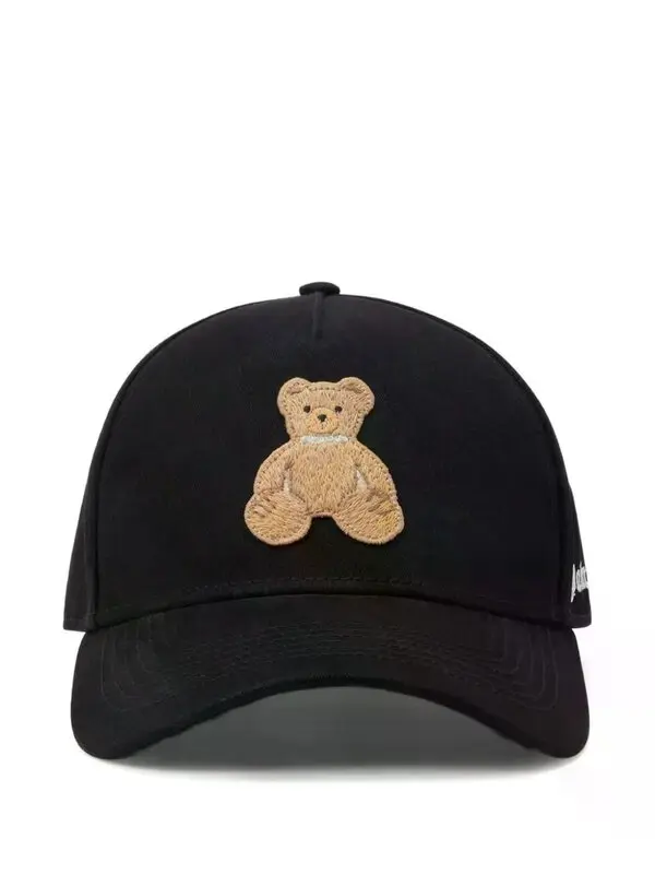 Palm Angels Embroidered Bear Cap - Black