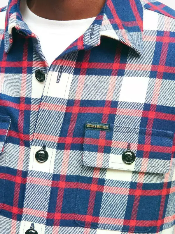 Brooks Brothers Plaid Pocket Cotton Overshirt