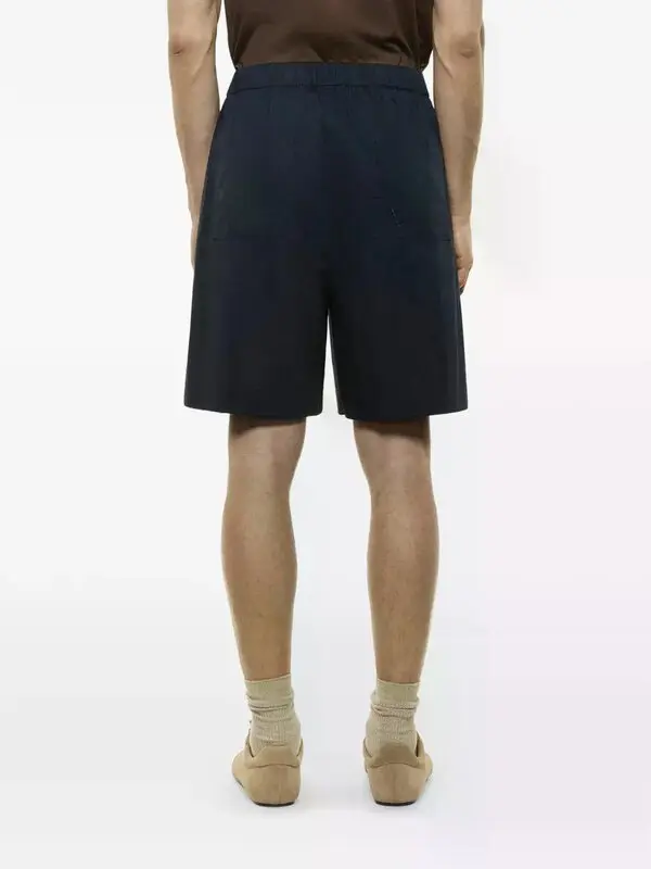 LANEUS Elasticated Embroidered Shorts - Blue