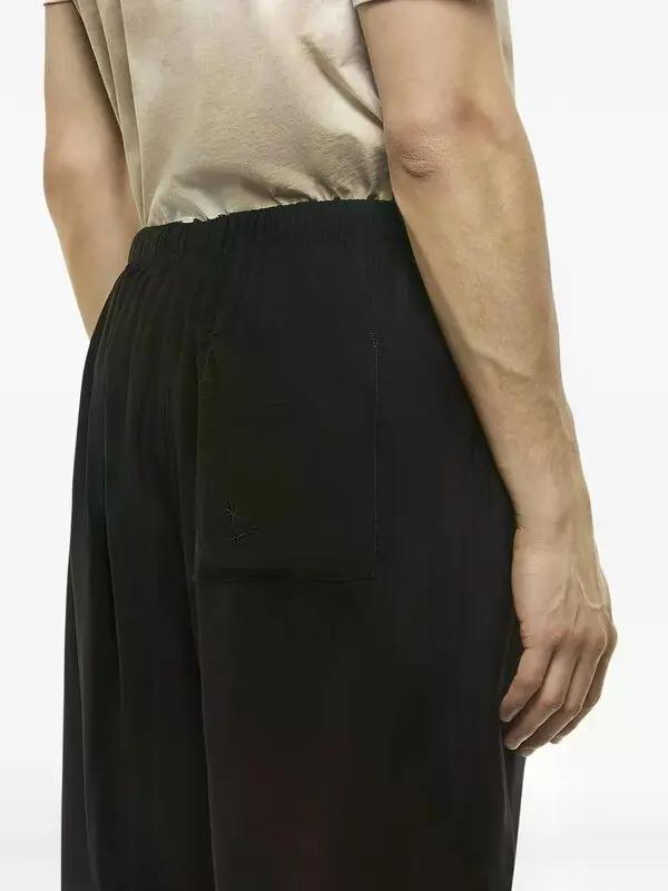 LANEUS Drawstring Embroidered Shorts