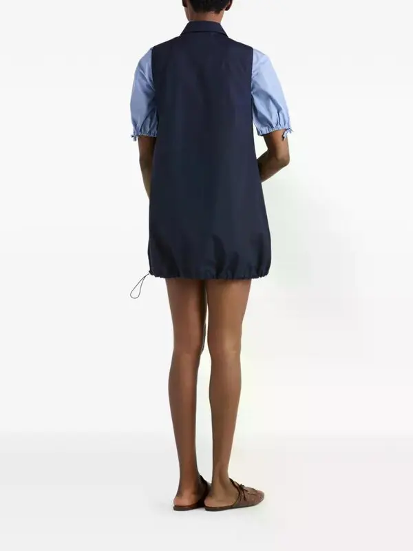 Prada Poplin Mini Dress With Drawstring Hem