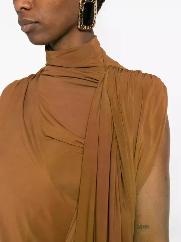 Nina Ricci High-neck Draped Top