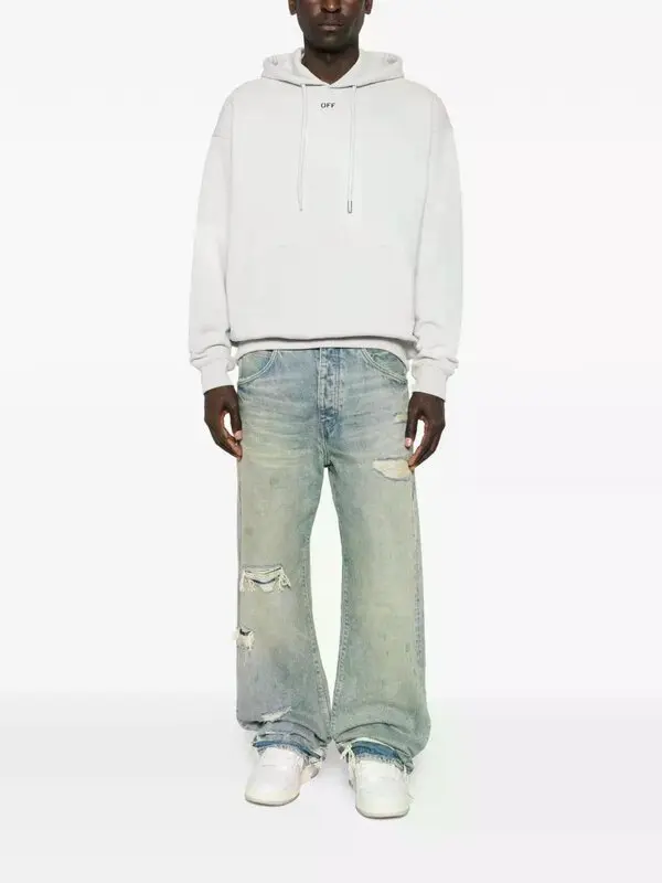 Off-White Logo-print Hoodie - Grey