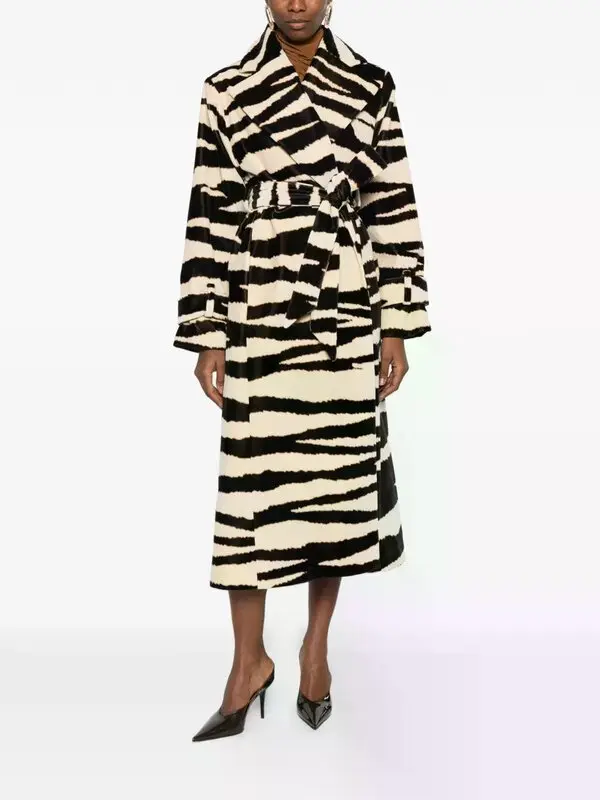 Nina Ricci Zebra-print Belted Coat