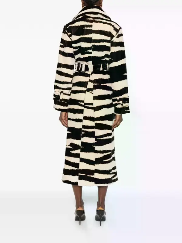 Nina Ricci Zebra-print Belted Coat