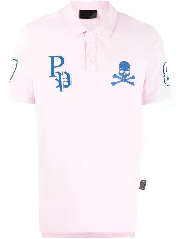Philipp Plein Skull And Plein Polo Shirt - Pink