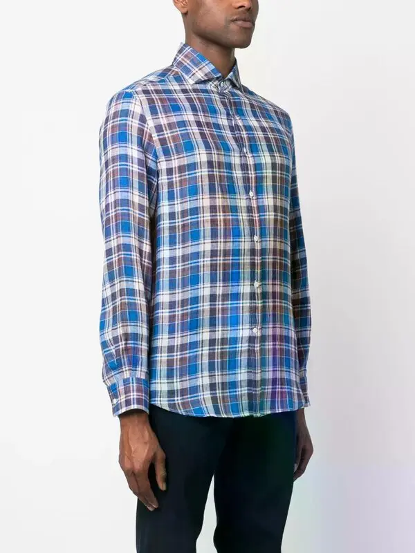 Brunello Cucinelli Check-pattern Linen Shirt