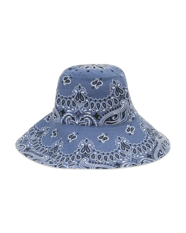 CALL IT BY YOUR NAME Capeline Paisley Cotton Hat - Navy