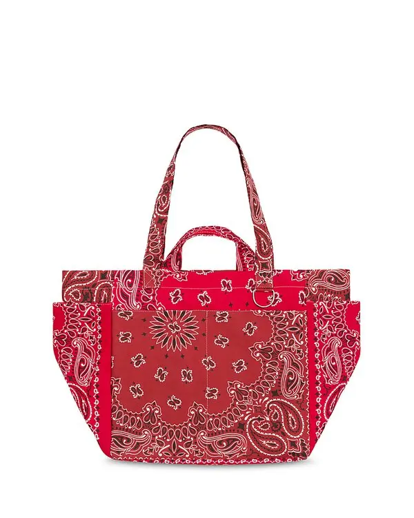 CALL IT BY YOUR NAME Large Paisley Print Cotton Shoulder Bag - Real Red