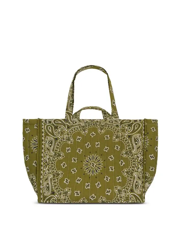 CALL IT BY YOUR NAME Maxi Cabas Matelasse Embroidered Shoulder Bag - Bronze