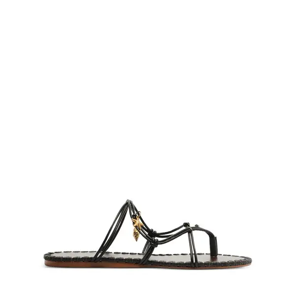Farm Rio Sea Flat Sandals - Black