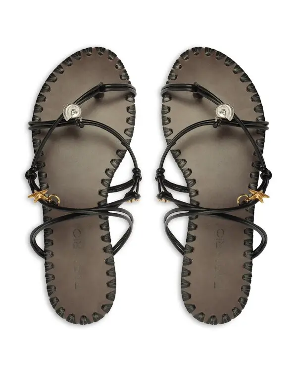 Farm Rio Sea Flat Sandals - Black