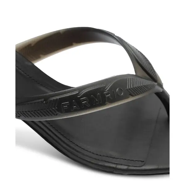 Farm Rio Rob Heeled Jelly Thong Sandals - Black