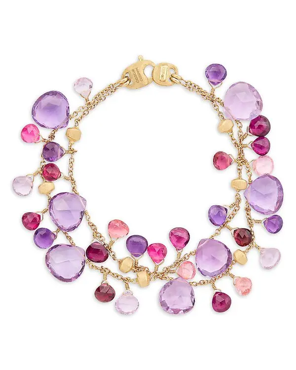 Marco Bicego 18k Yellow Paradise Multi Gemstone Double Dangle Bracelet - Gold