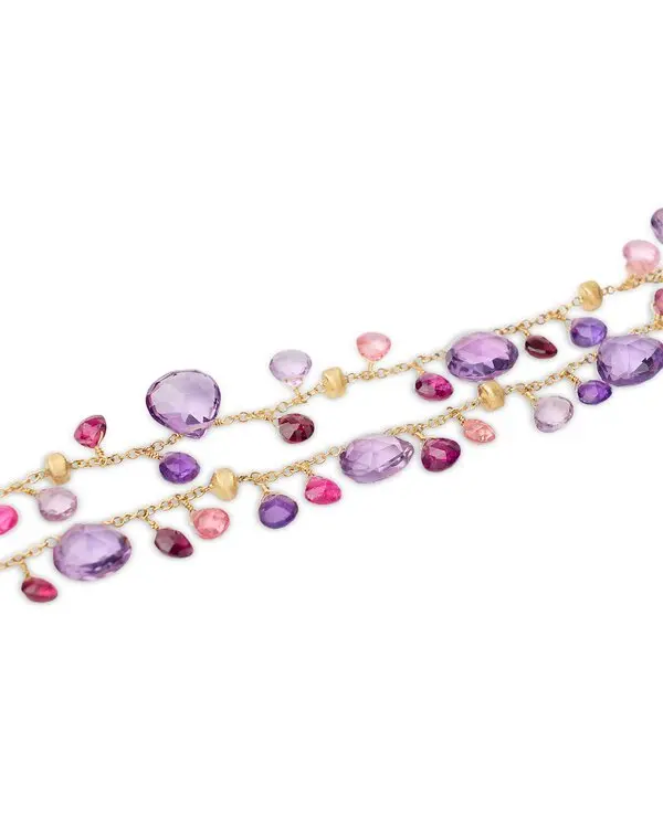 Marco Bicego 18k Yellow Paradise Multi Gemstone Double Dangle Bracelet - Gold