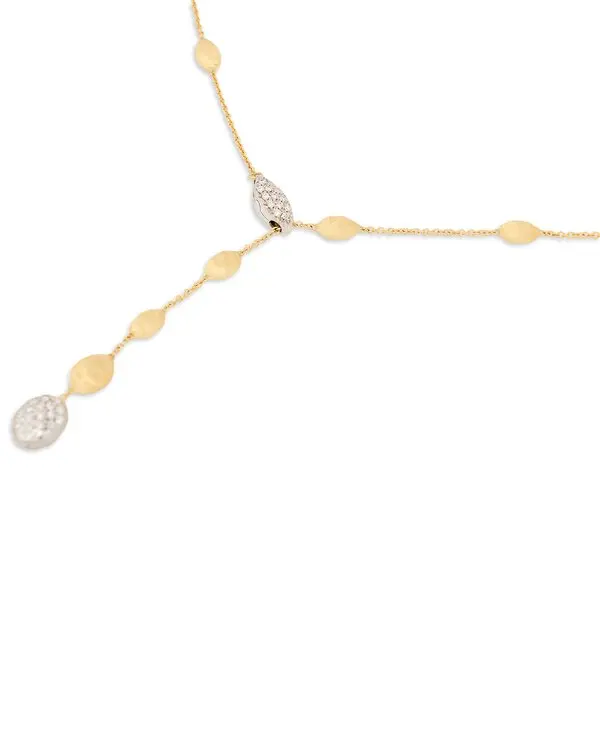 Marco Bicego 18k Yellow Gold, Diamond, And Textured Siviglia Lariat Necklace