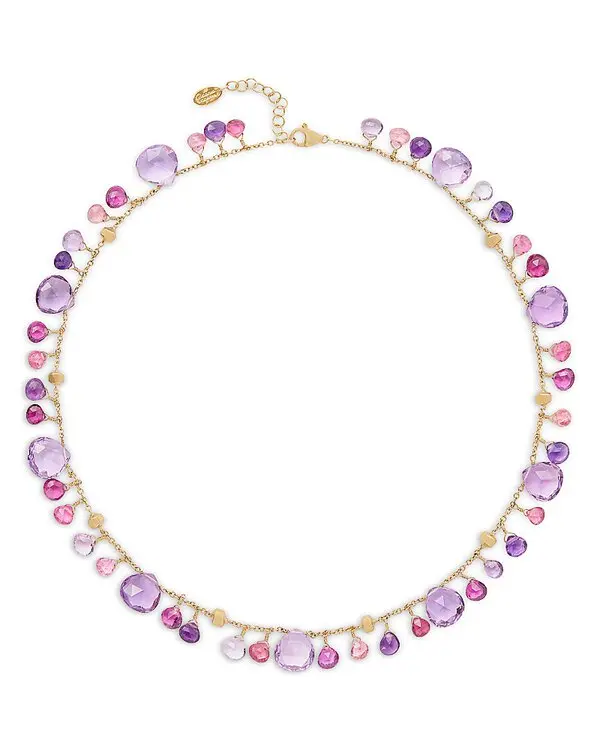Marco Bicego 18k Yellow Paradise Multi Gemstone Dangle Collar Necklace - Gold