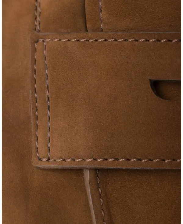 Prada Shuffle Antiqued Suede Loafers - Light Brown