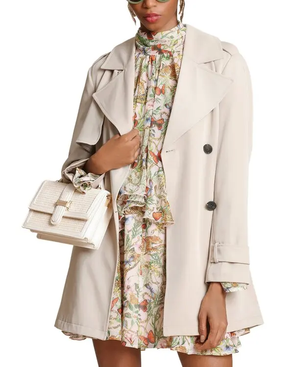 Avec Les Filles Drapey Mid Length Trench Jacket - Sandstone