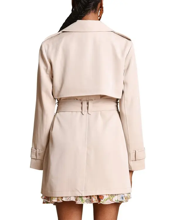 Avec Les Filles Drapey Mid Length Trench Jacket - Sandstone