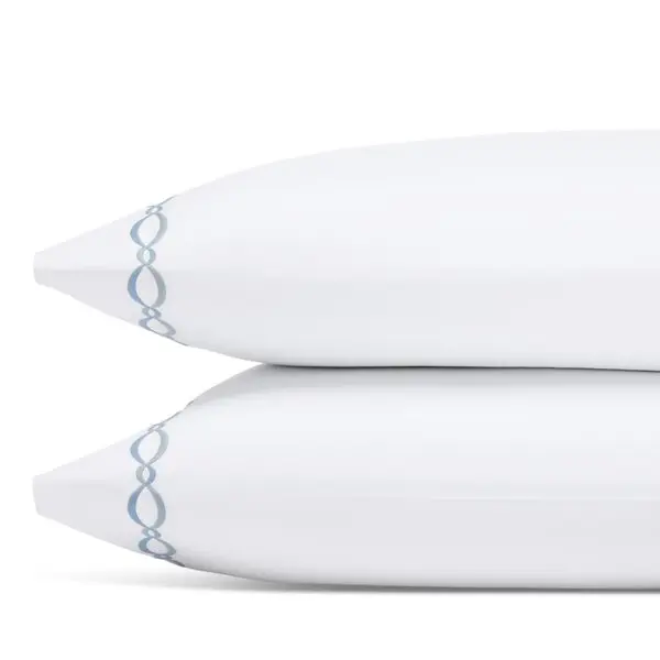 MATOUK Brando Embroidered Percale Sheet Set, California King Exclusive - Hazy Pool