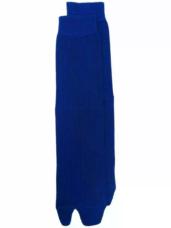 MAISON MARGIELA Tabi Ribbed-knit Socks - Blue