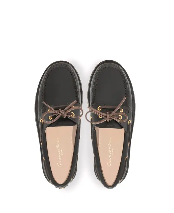GIANVITO ROSSI Olonne Boat Shoe - Brown Leather