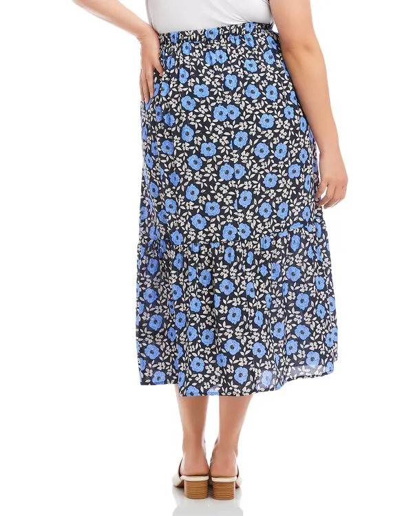 Karen Kane Printed Front Slit Midi Skirt