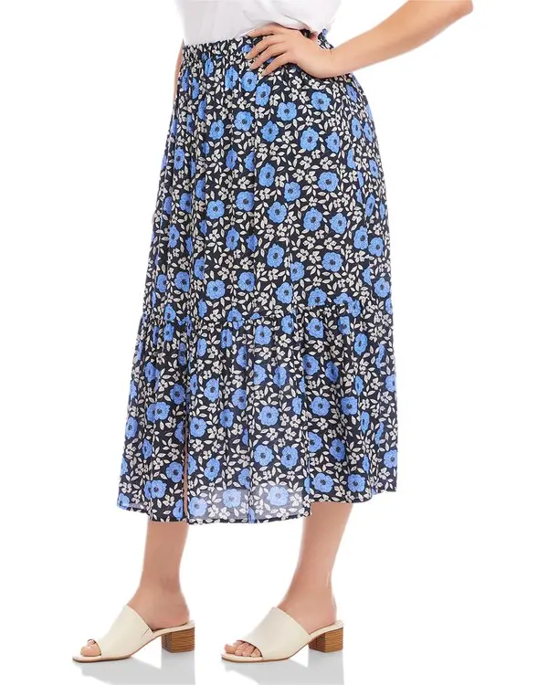 Karen Kane Printed Front Slit Midi Skirt