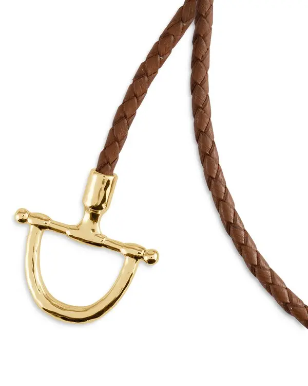 ANABEL ARAM Cheval Leather Wrap Bracelet - Gold/saddle