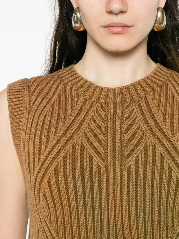 Eric Bompard Ribbed Sleeveless Vest