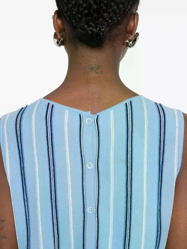 Eric Bompard Striped Sleeveless Top - Blue