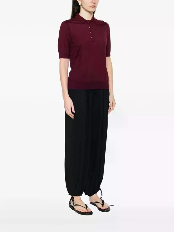Eric Bompard Buttoned Short-sleeve Polo - Red