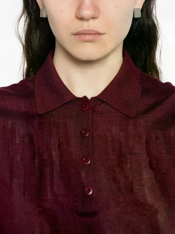 Eric Bompard Buttoned Short-sleeve Polo - Red