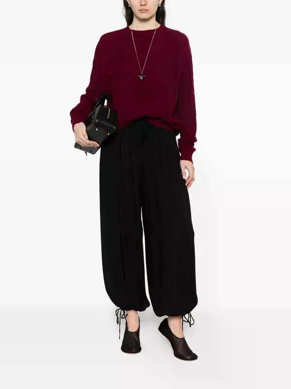 Eric Bompard Cable-knit Round-neck Sweater - Red