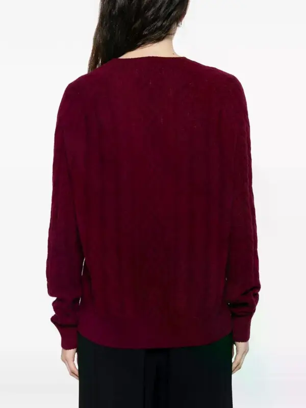 Eric Bompard Cable-knit Round-neck Sweater - Red